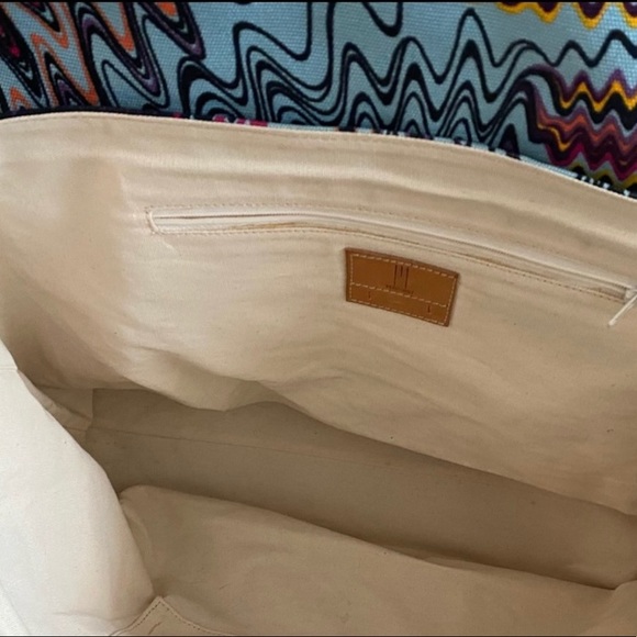M by Missoni | Bags | Missoni Canvas Leather Toteweekender Bag | Poshmark